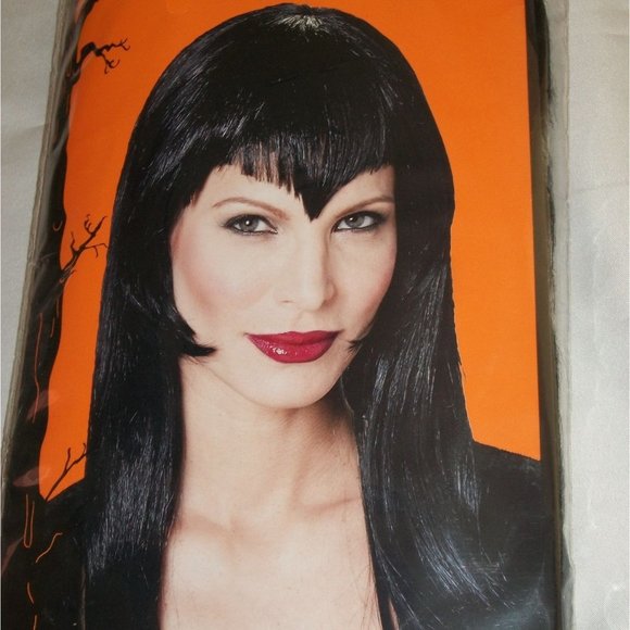 Accessories | Halloween Costume Adult Long Black Vampiress Vampire Wig ...